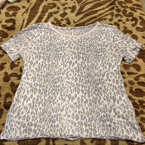 Free People | Tops | Free People Leopard Print Soft Tshirt | Poshmark